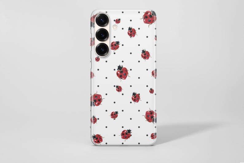 White Polka Dot Ladybug Design Phone Case for Samsung S25, S24, S23fe ...