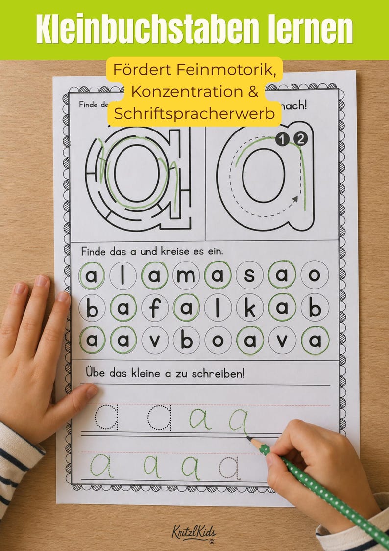 Lowercase Letter Tracing Cards First Writing ABC Alphabet German ...