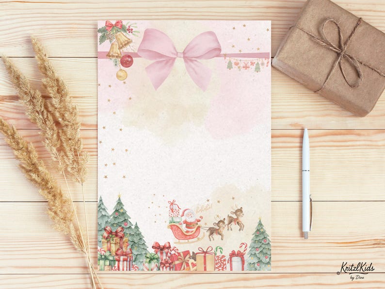 Wish List for Children, Printable Letter to Santa Claus, Christmas Wish ...