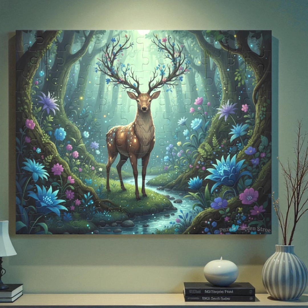 Puzzle - Fantasy Deer in Ghibli Style - 120, 252, 500-piece, Forest ...