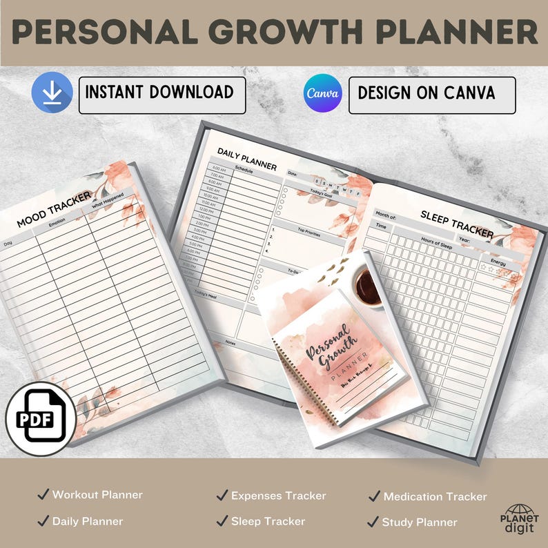 Personal Growth Tracker 2026 | All-in-one Habit and Goal Planner ...