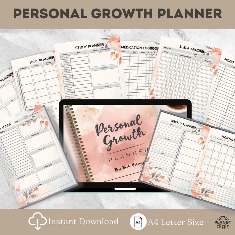 Personal Growth Tracker 2026 | All-in-one Habit and Goal Planner ...