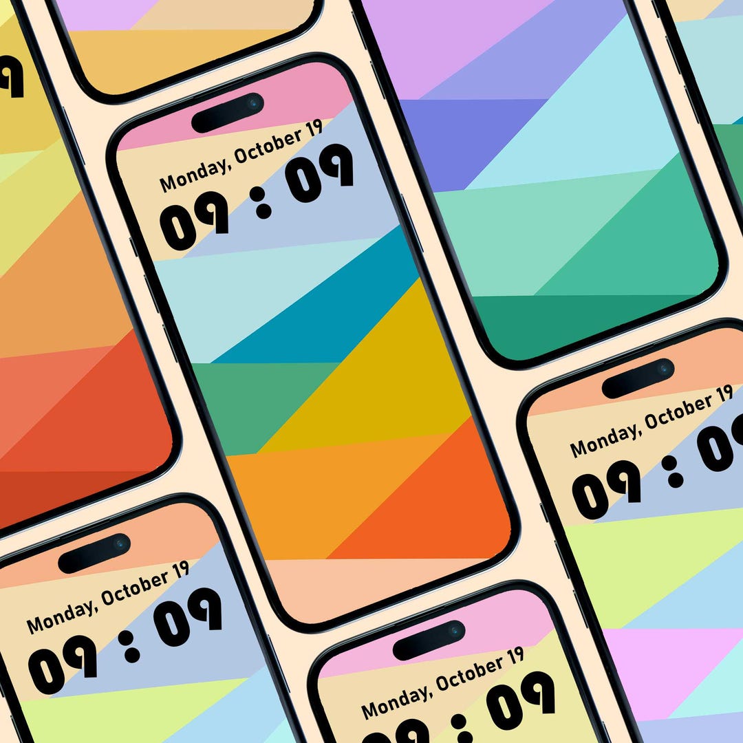Layered Colorful Triangle Patches, Playful Abstract Phone Wallpaper ...