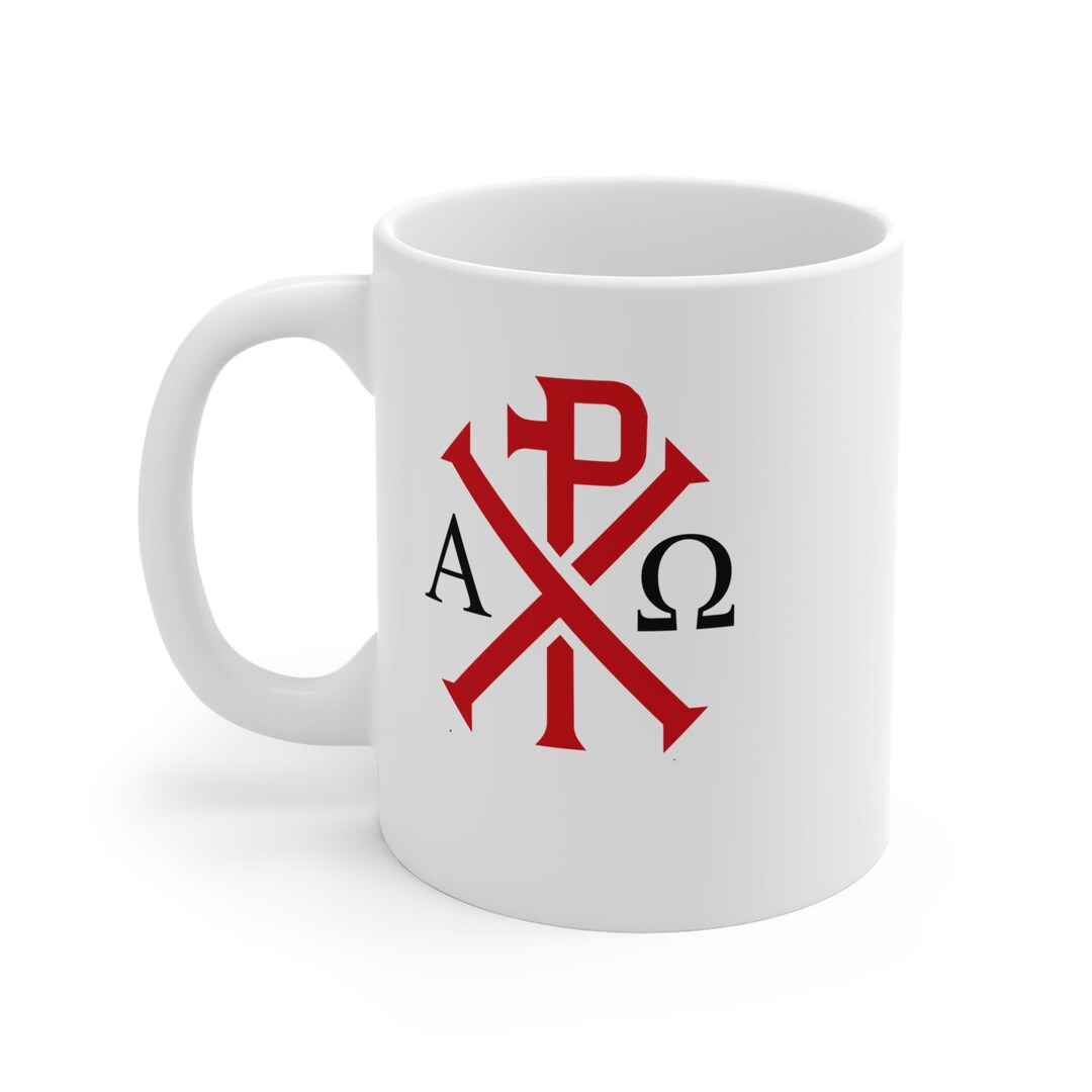 Chi Rho Symbol Mug | Alpha Omega Christian Coffee Mug - Etsy