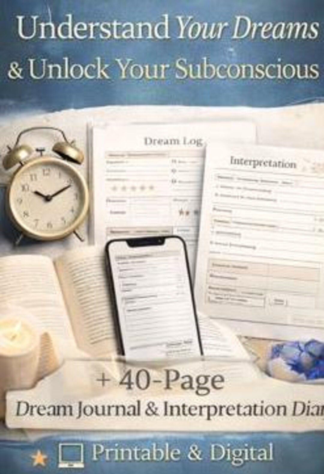 Dream Journal Printable | Lucid Dream Tracker, Interpretation Diary ...