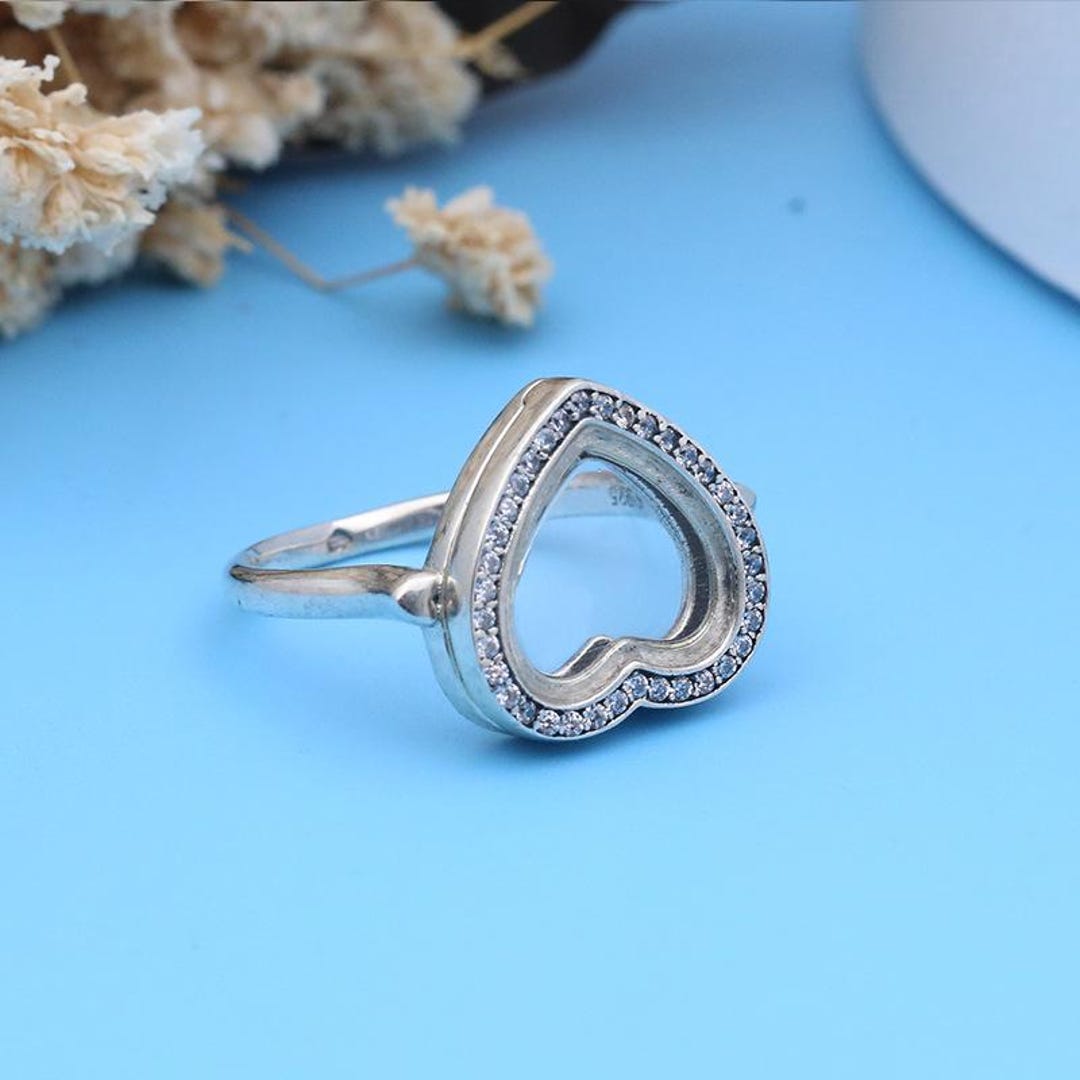 Pandora Floating Heart Locket Ring Size 60 Brand New in Gift Box - Etsy