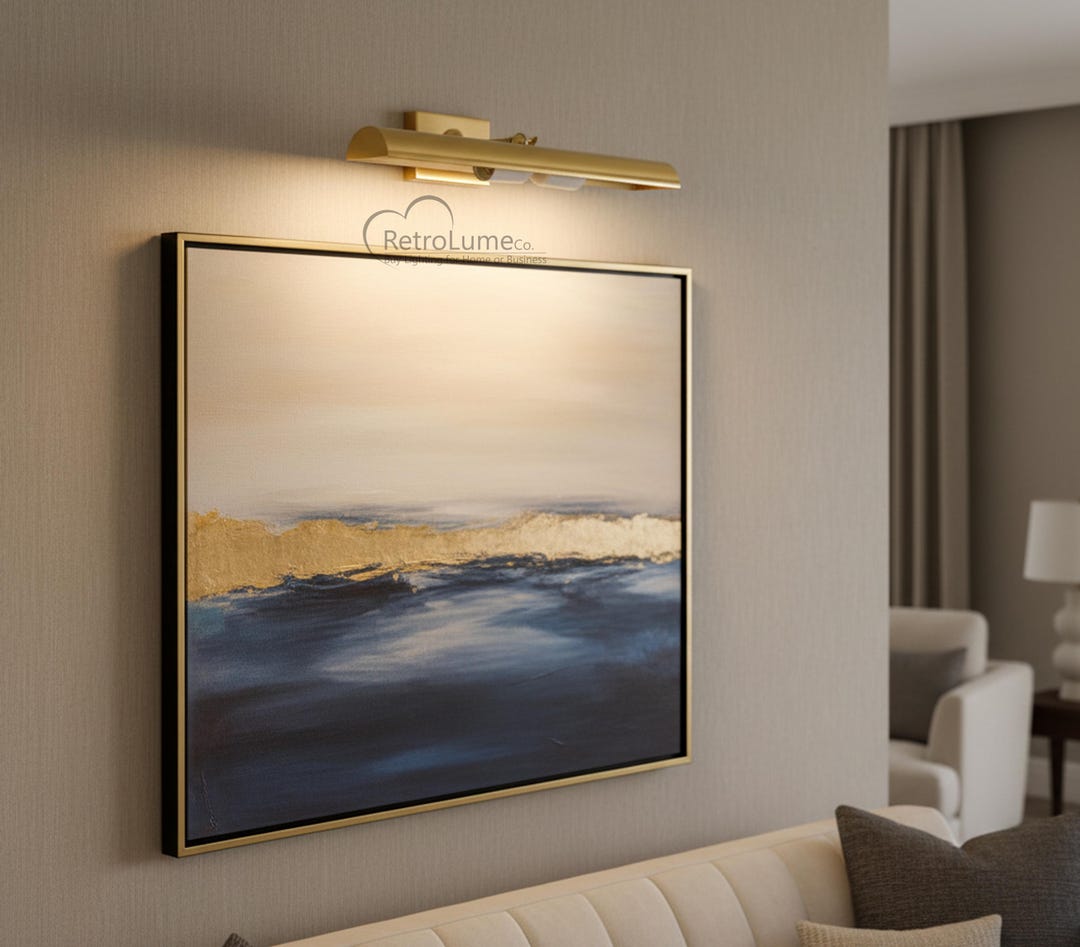 18" Brass Picture Light – Hardwired Wall Mounted Art Light | Modern ...