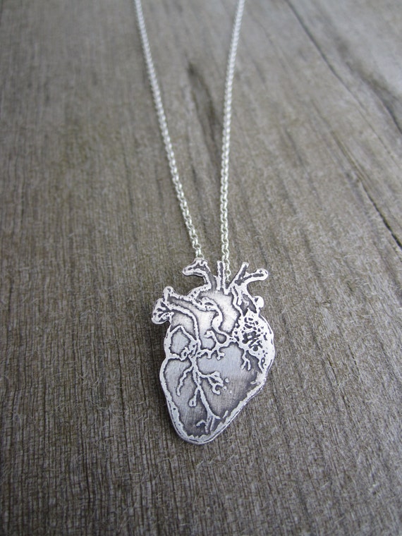 Items similar to Anatomical Heart Pendant with Chain on Etsy