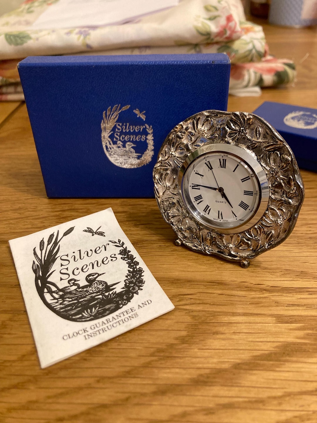 Silver Scenes Vintage Clock With Box - Etsy UK