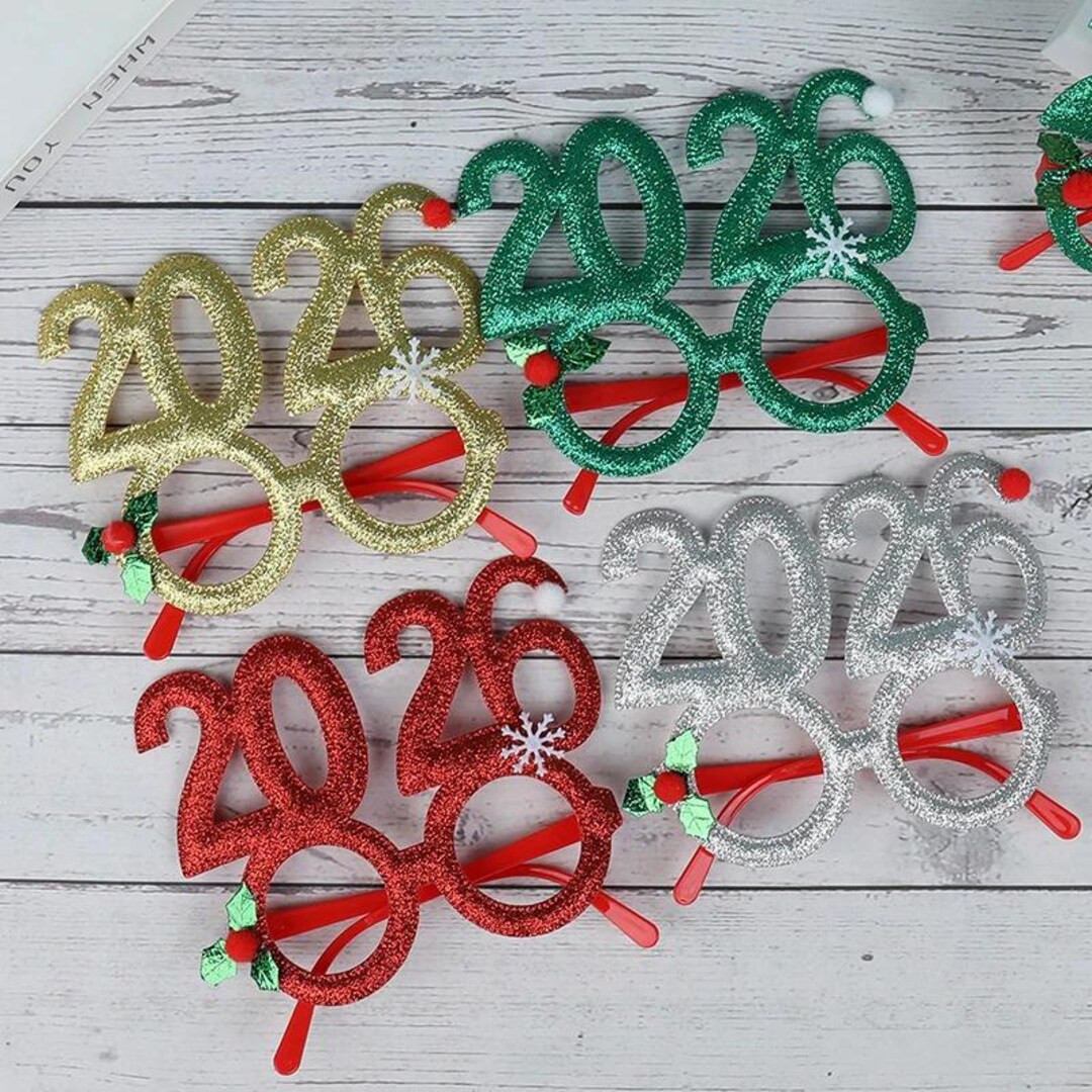 2026 Funny Number Glasses for New Year Party, Photo Booth Props ...