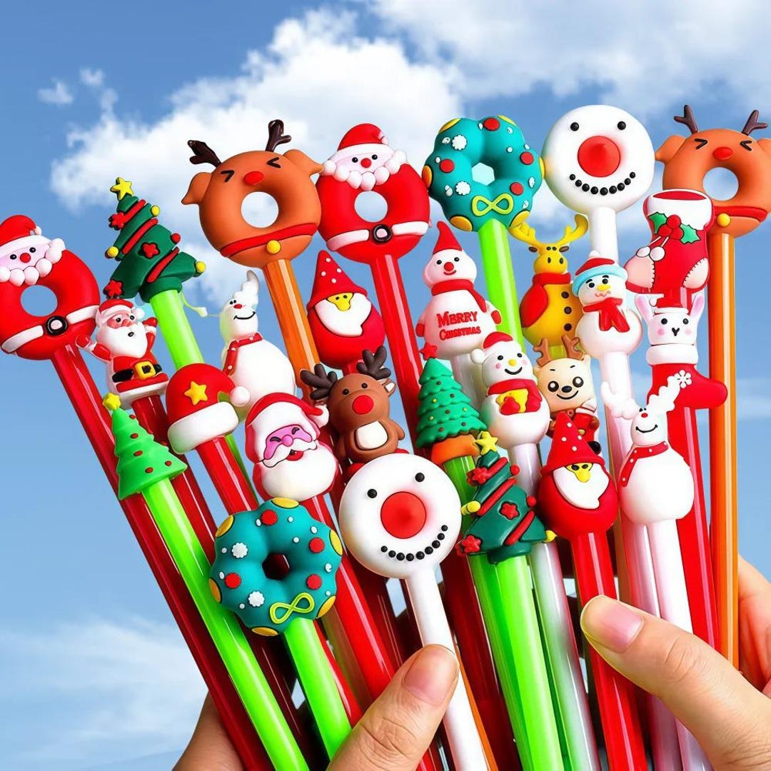 Cute Christmas Snowman Pens 12/24/36pcs Monochrome Christmas Tree Theme ...