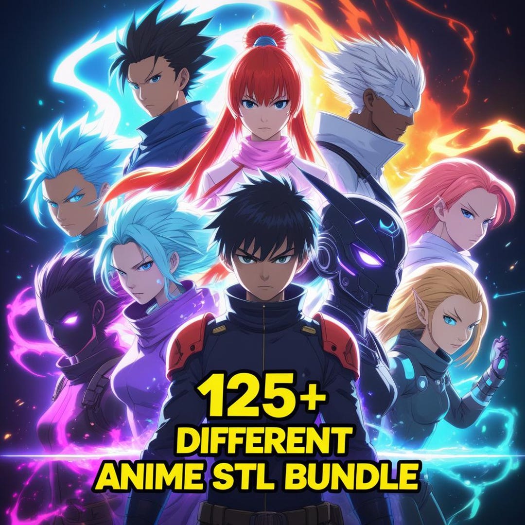 125+ Anime STL Bundle | Stylized Anime Character 3D Models Pack ...