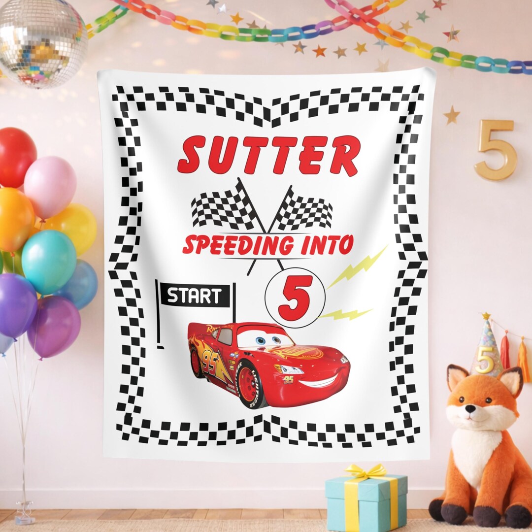 Cars Birthday Banner, Cars Birthday Decoration, Cars Birthday Party ...