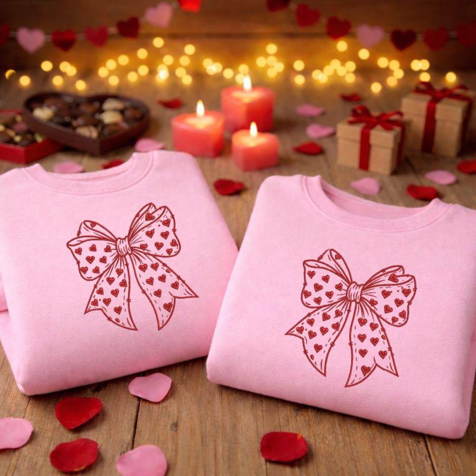 Heart Bow Embroidery File, Valentine Ribbon Hearts Machine Design - Etsy UK