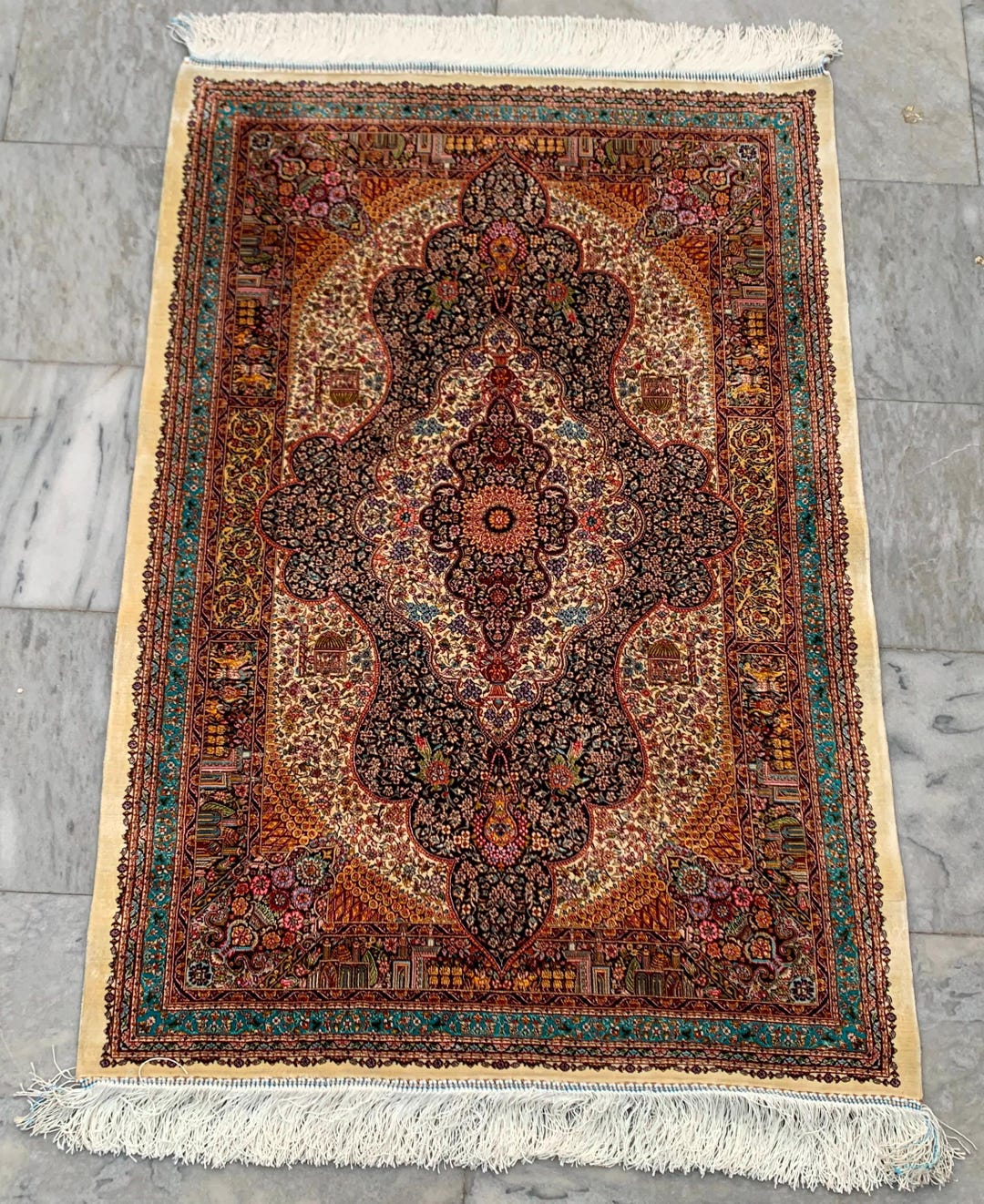 3x4 New Silk Rug Mehrab Design Home Decor Carpet 117x80 Cm - Etsy