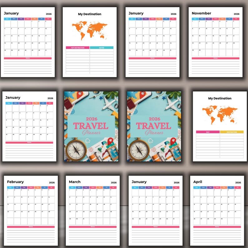 2026 Travel Planner | Printable Trip Organizer & Vacation Planner ...