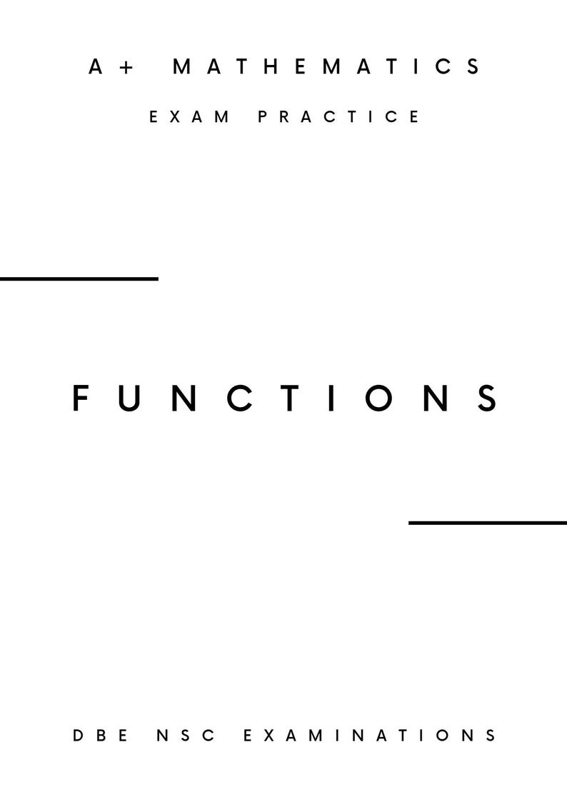 Grade 12 Mathematics Exam Practice: Functions, Inverse Functions - Etsy