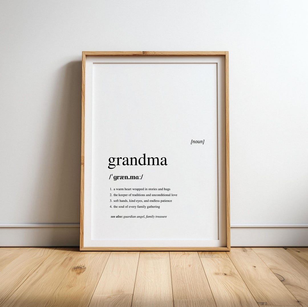 Grandma Definition Print, Gift for Grandma, Grandmother Definition ...