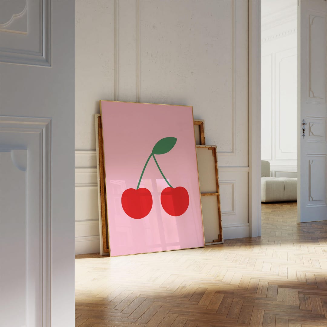 Cherry Poster Cherries Print Trendy Wall Art Retro Wall Art Download ...