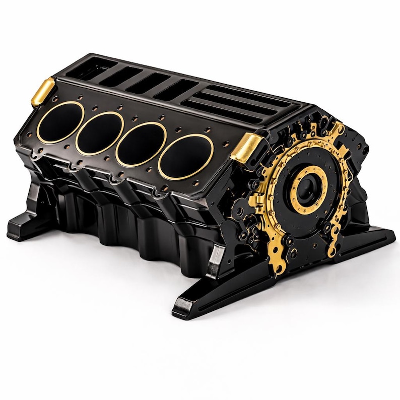3D Printable V8 Engine Block Pen Holder, Automotive Desk Organizer (STL ...