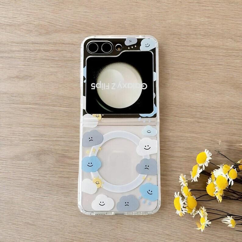 Kawaii Cloud Magnetic Case: Samsung Galaxy Z Flip 6/5/4/3, Shockproof ...