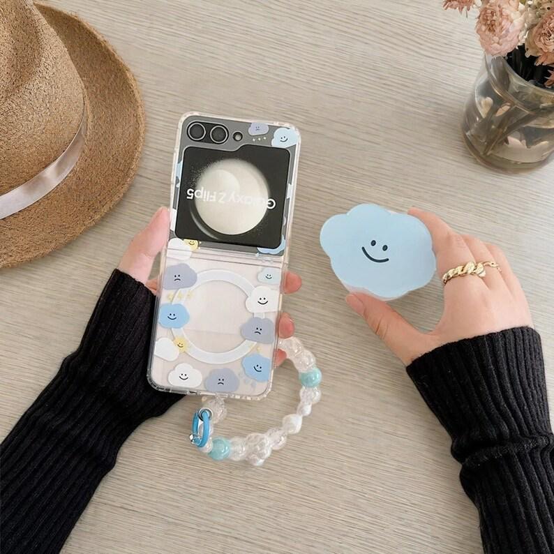 Kawaii Cloud Magnetic Case: Samsung Galaxy Z Flip 6/5/4/3, Shockproof ...