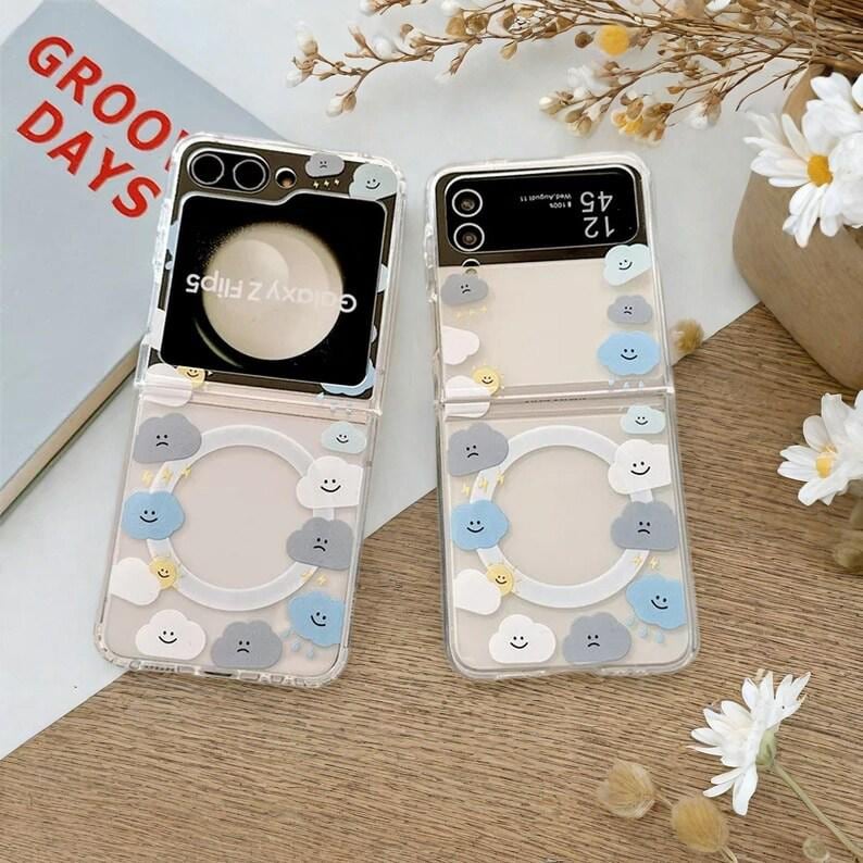 Kawaii Cloud Magnetic Case: Samsung Galaxy Z Flip 6/5/4/3, Shockproof ...