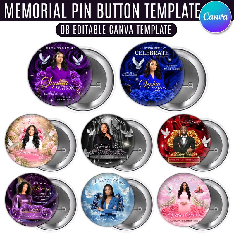Funeral Pin Badges - Etsy UK