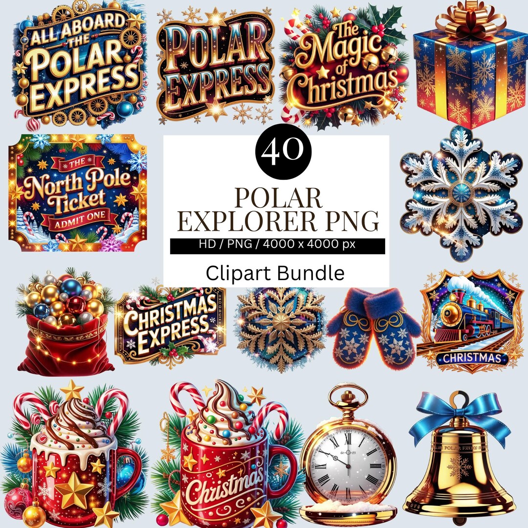 Polar Express PNG Bundle, Digital Download, Funny Christmas Clipart ...