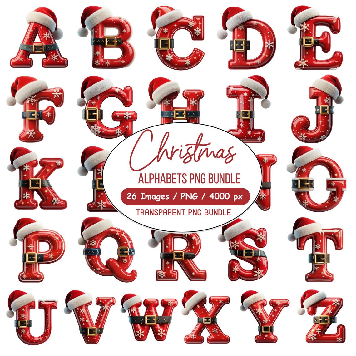 Christmas Santa Outfit Alphabet PNG, Festive Christmas Letters Clipart ...