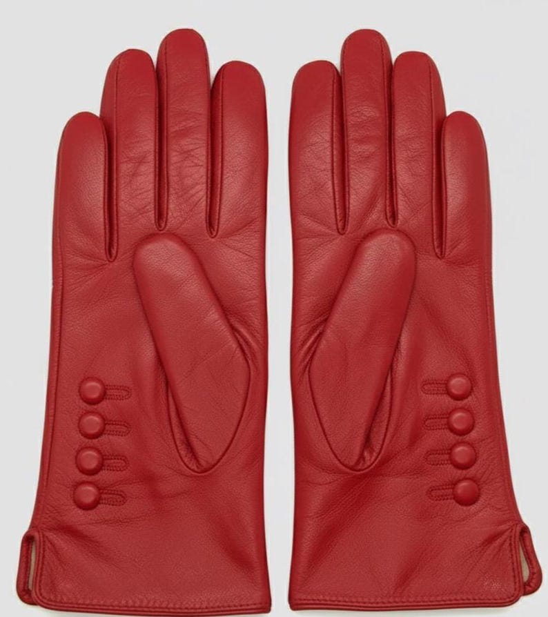 Women’s Smooth Leather Gloves – Warm Lining for Cold Weather - Etsy