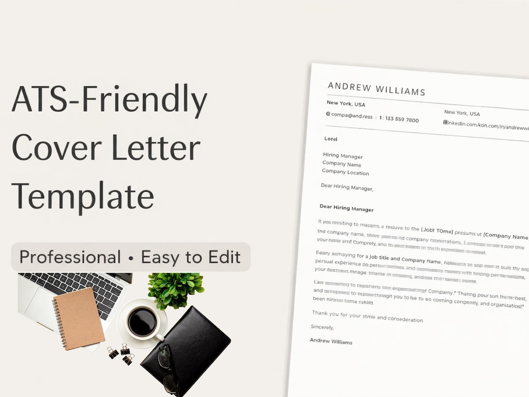 Ats-friendly Cover Letter Template | Professional & Easy to Edit ...