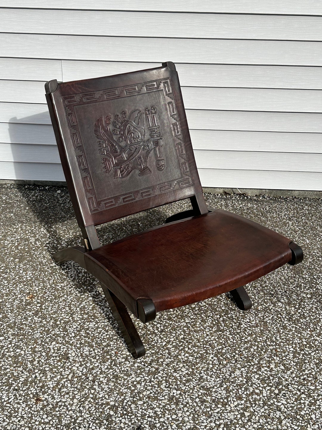 Angel Pazmino Peruvian Leather Folding Chair - Etsy