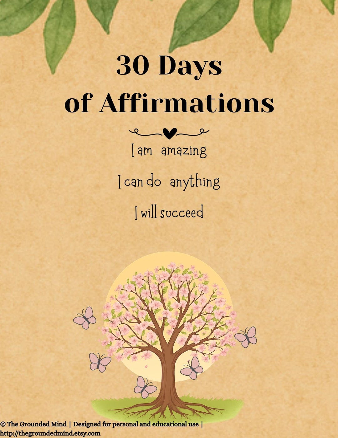 30 Days of Affirmations – Digital Flipbook + Optional PDF - Etsy