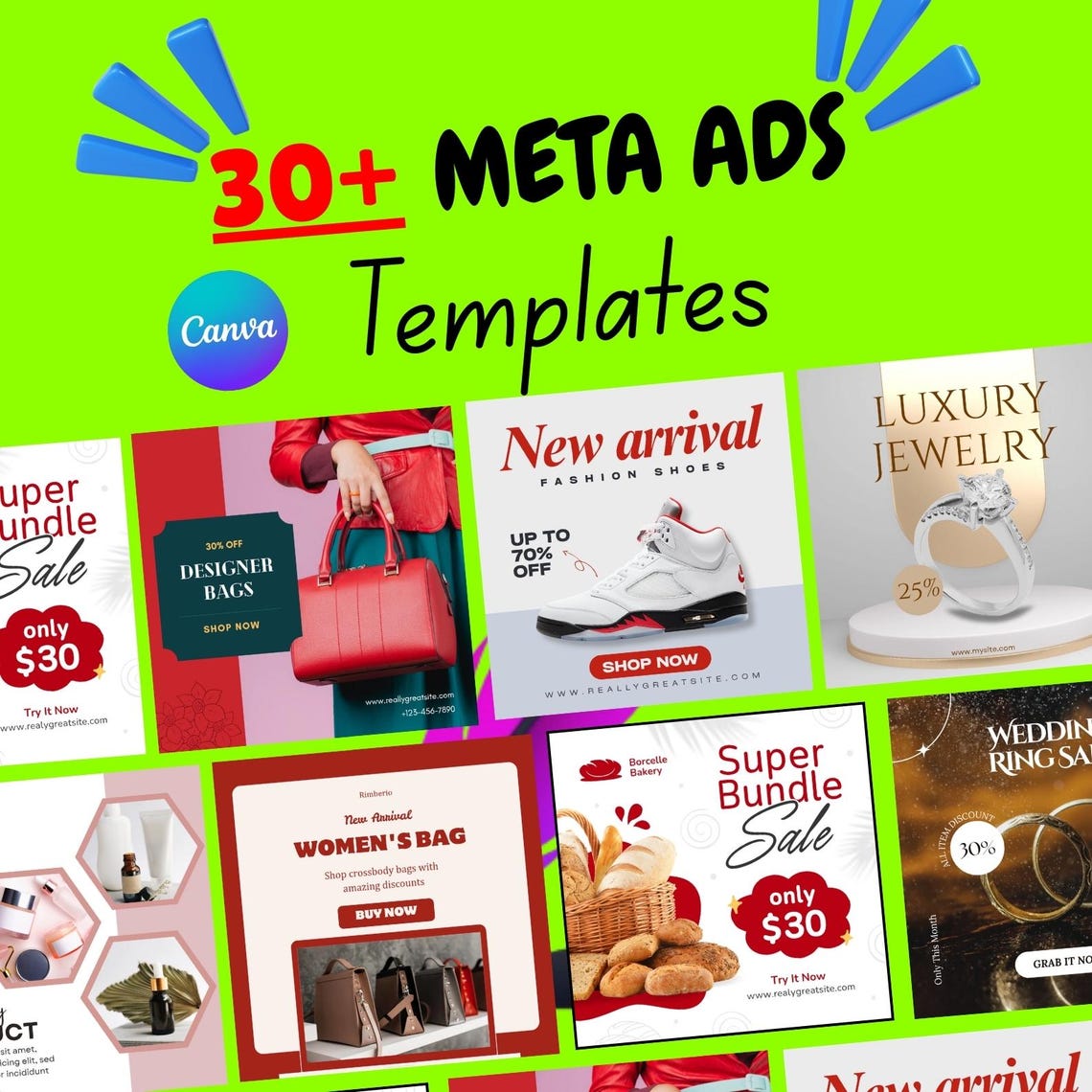 Meta Ads Canva Templates – Facebook Ads Creative Templates, Winning ...