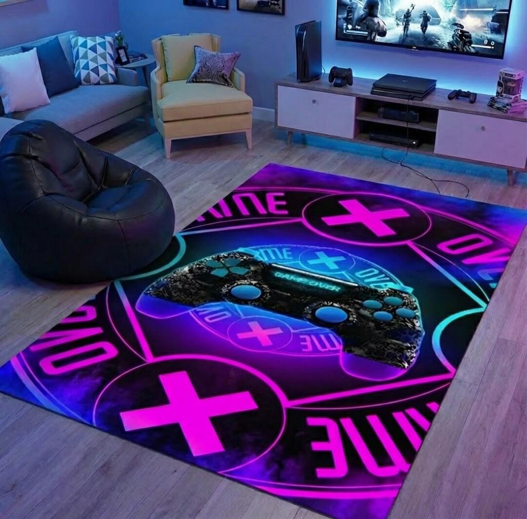 3D Game Controller Rug, Gamer Area Carpet for Gaming Room, Non Slip ...