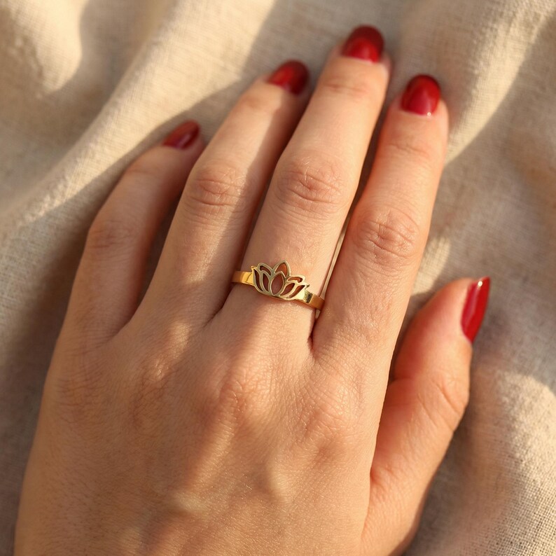 Lotus Flower Ring, Lotus Symbol Ring, Handcrafted Ring, Flowers Ring ...