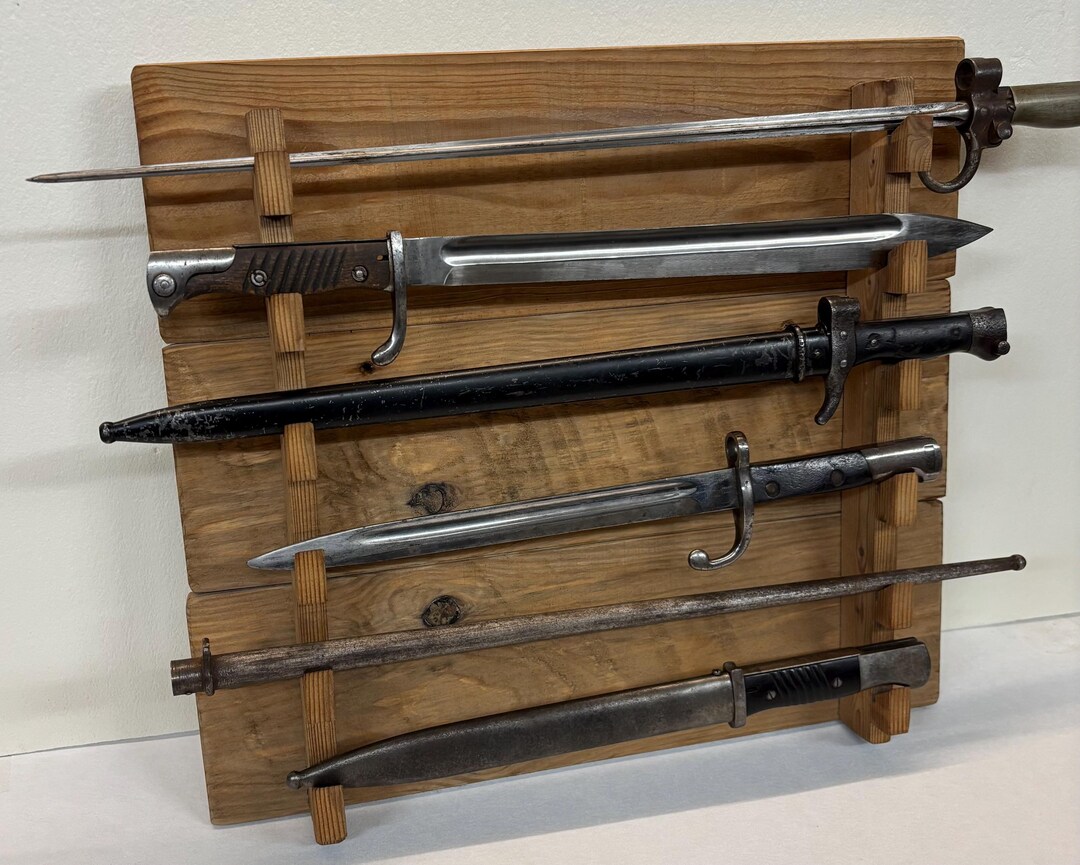 Wall-mounted Display Stand for 6 Bayonets in Aged Fir Wood - Etsy