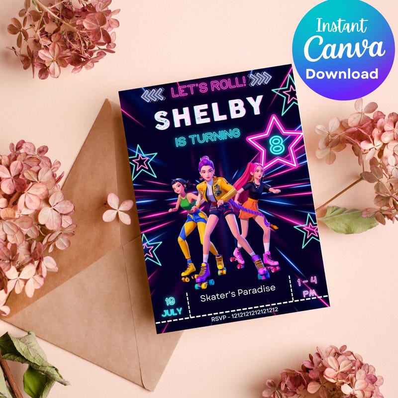 Roller Skate Banner Template - Etsy UK