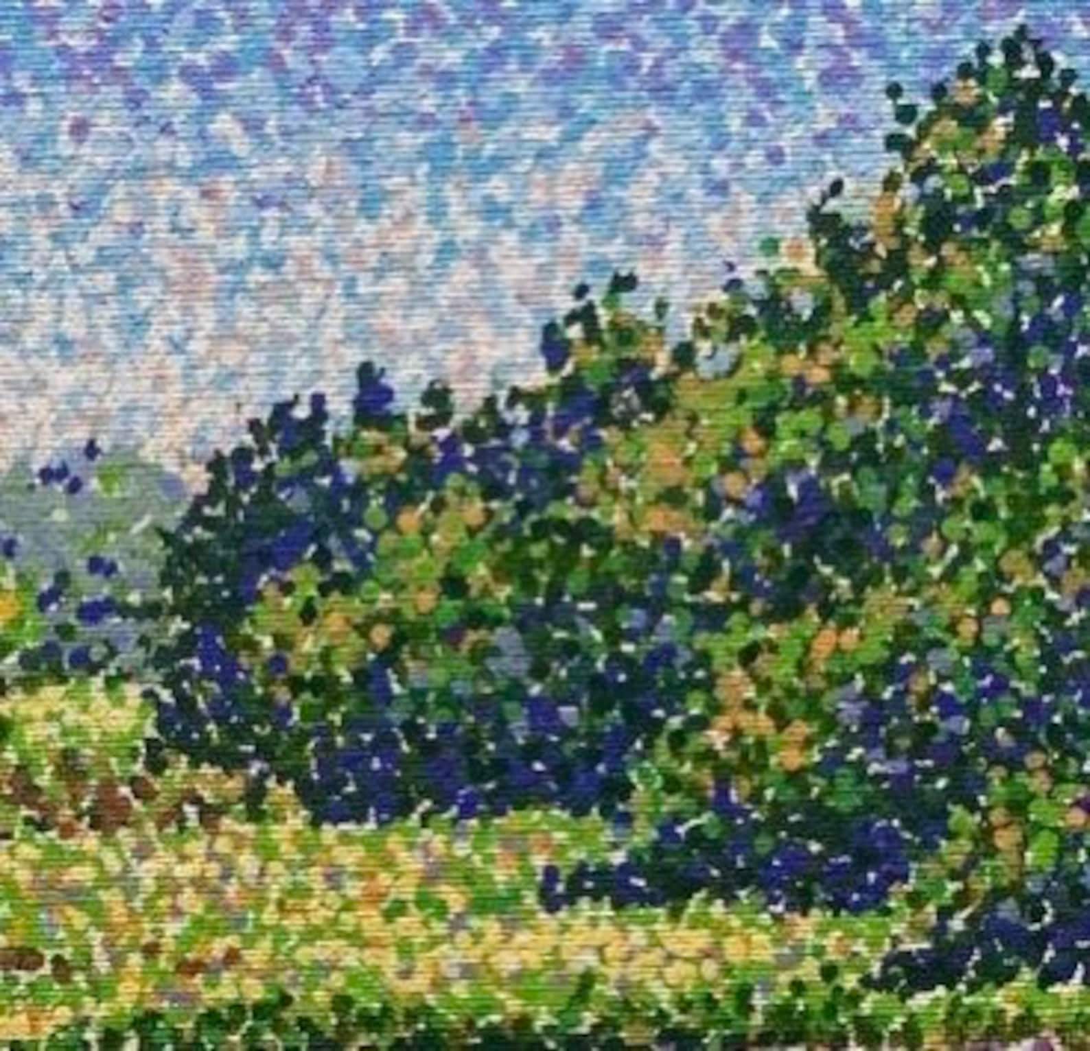 Original Acrylic Pointillist Landscape Painting little Tree - Etsy