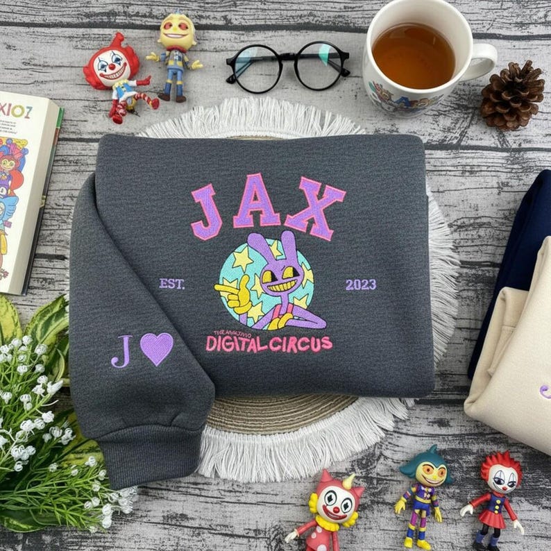 The Amazing Digital Circus All Character Embroidered Sweatshirt, Pomni ...