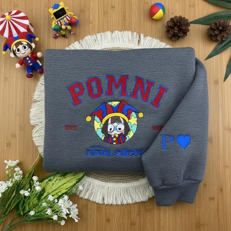 The Amazing Digital Circus All Character Embroidered Sweatshirt, Pomni ...