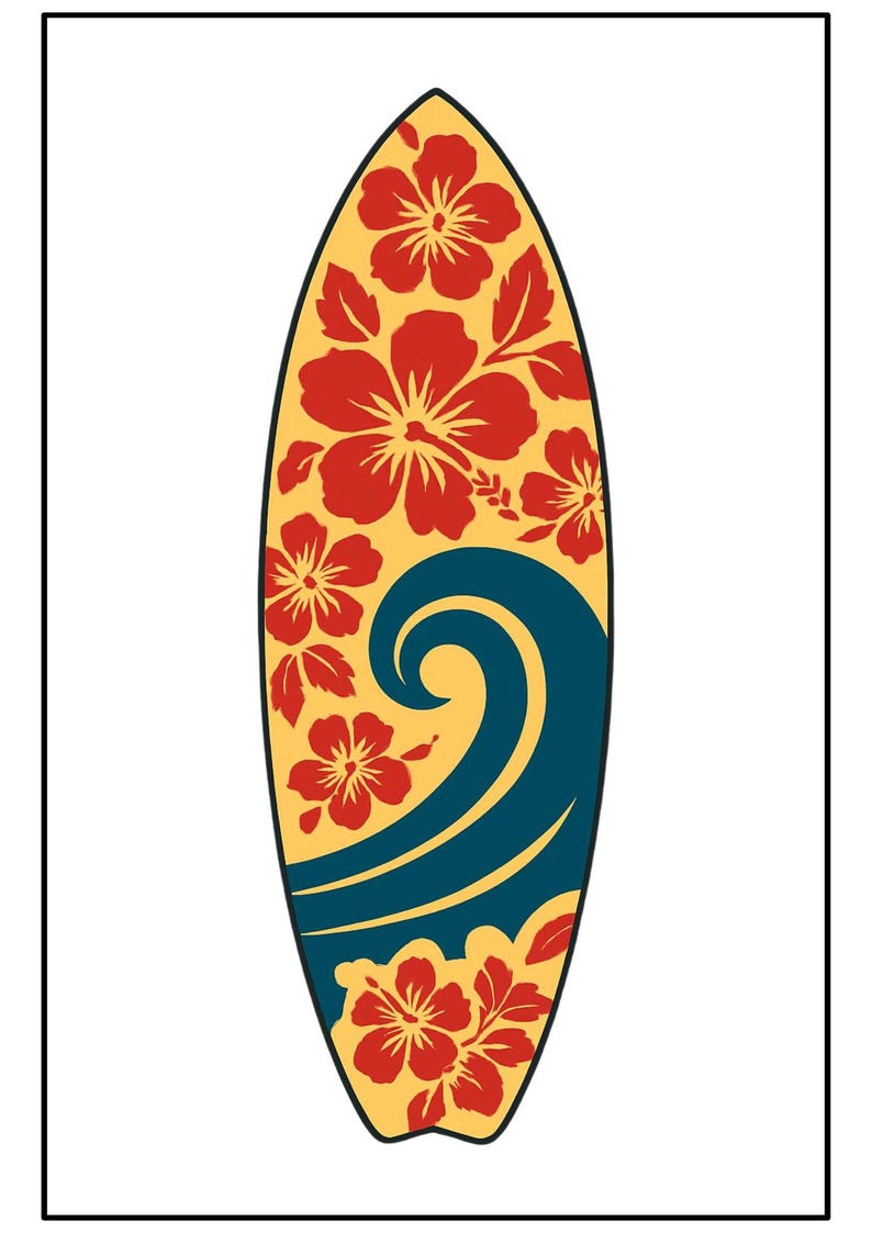Surfboard Art & Design Workbook | 120 Pages Creative Prompts (printable ...