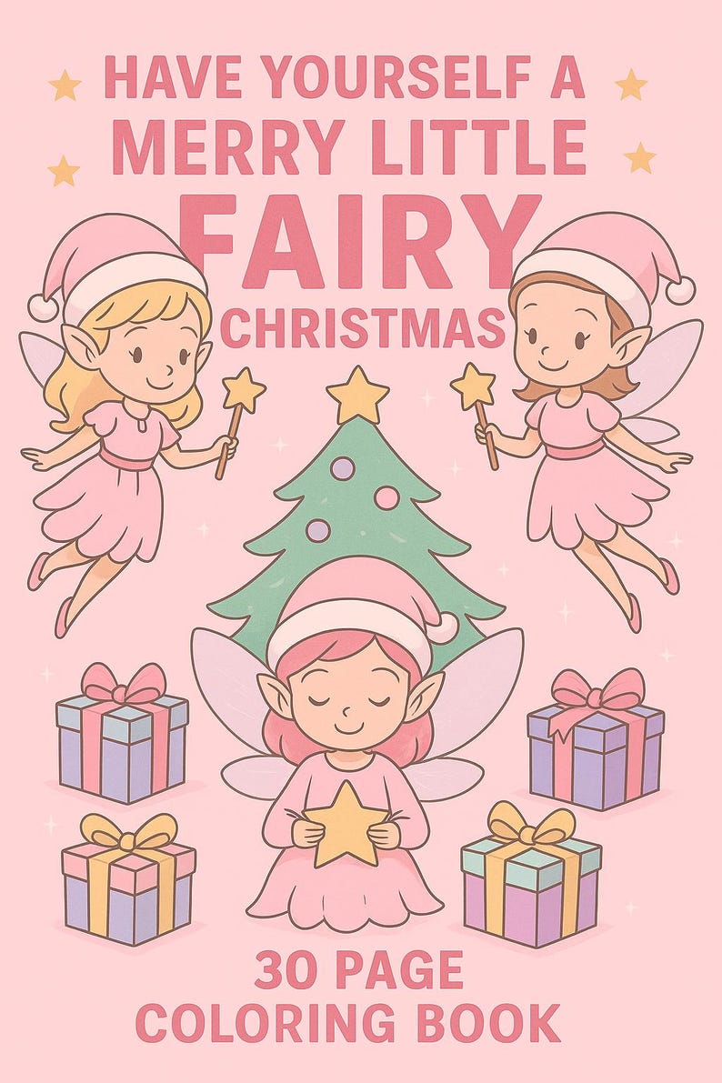 Fairy Christmas Coloring Book – 30 Holiday Fairy Scenes (PDF Download ...