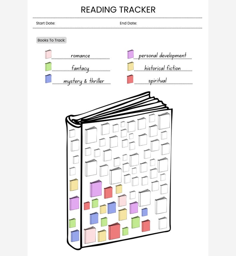 Reading Tracker | Color by Genre Reading Challenge | Book Tracker ...