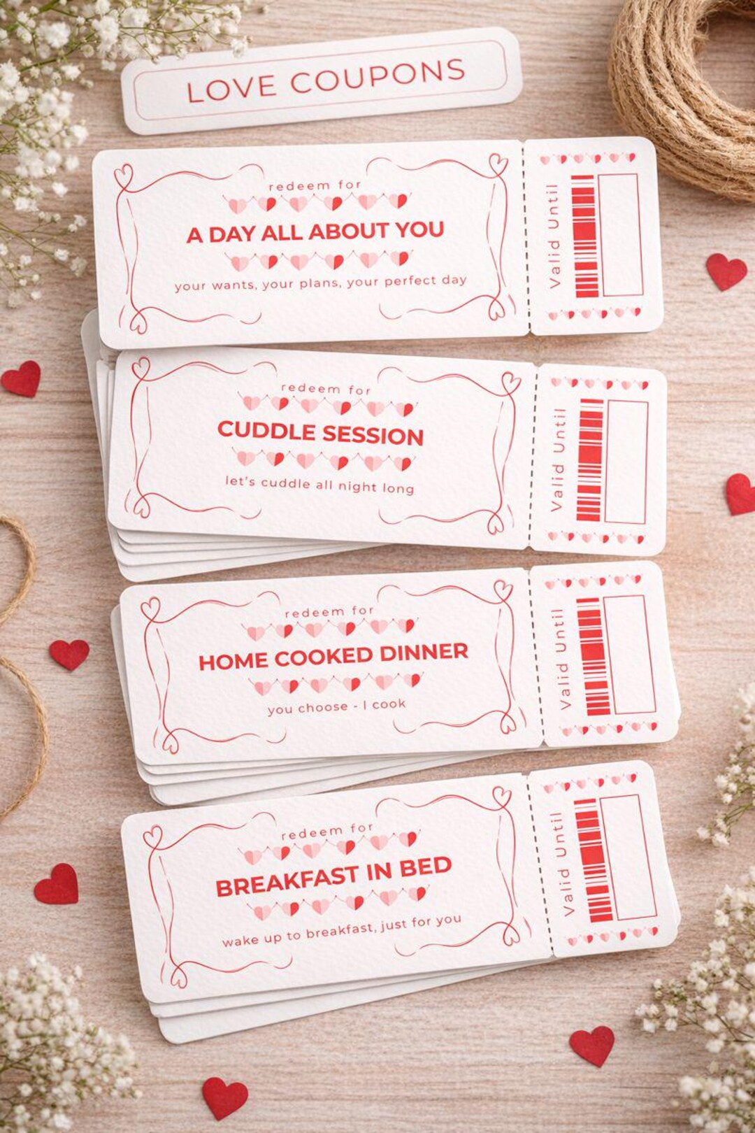 Printable Love Coupons | Romantic Date Night Gift (PDF Download A4 ...