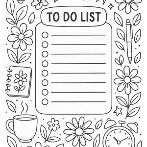 Productivity & Organization Coloring Book Simplistic Cover | 30-page ...