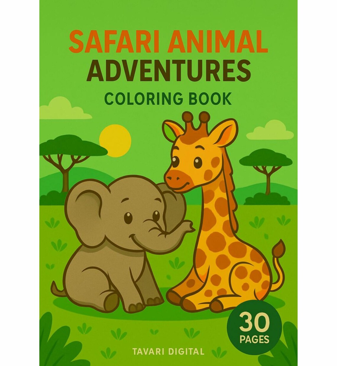 Safari Animal Adventures Coloring Book | 30 Jungle Pages for Kids (PDF ...