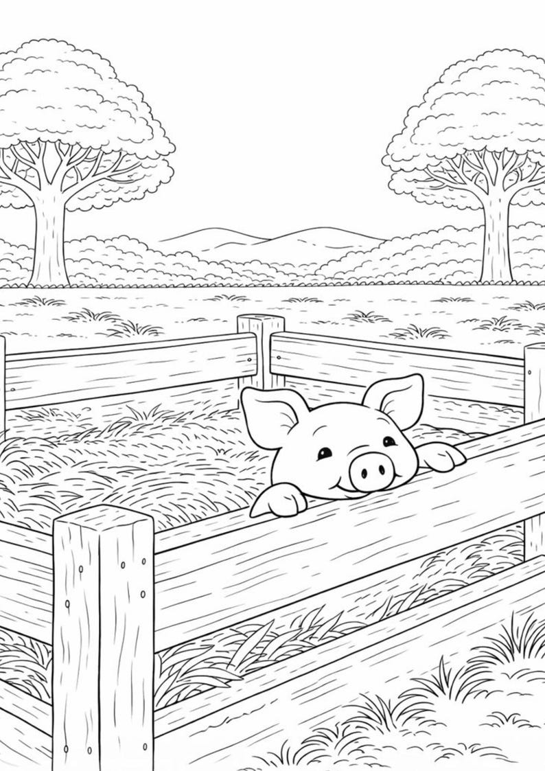 Farm Animal Adventures | Coloring Book | 30 Pages | US Letter and A4 ...