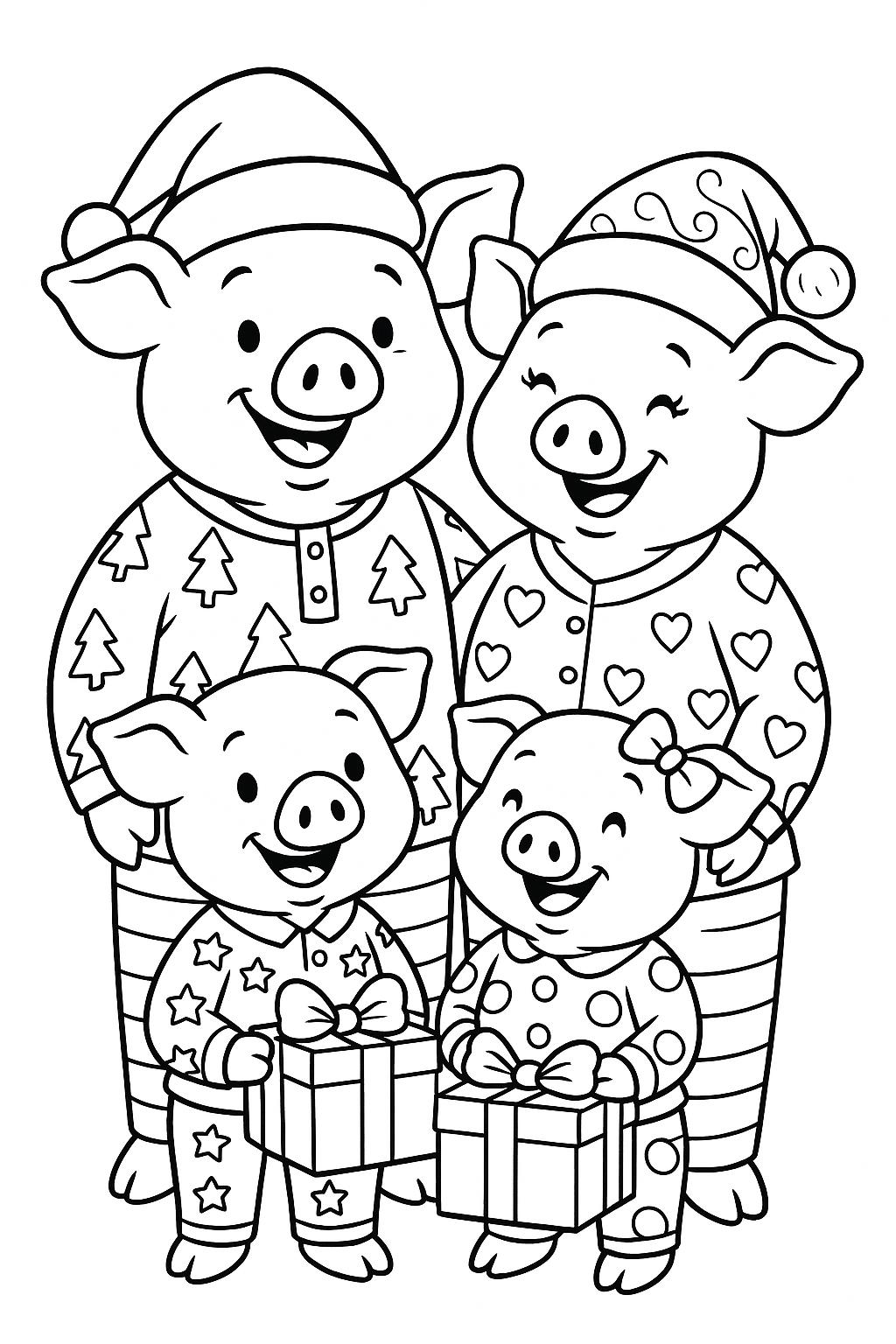 Pig Christmas Coloring Book – Festive Holiday Pages for Kids (PDF ...